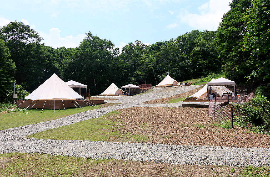 Glamping facilities open in a national park! Ikenodaira Alpine Brick ...