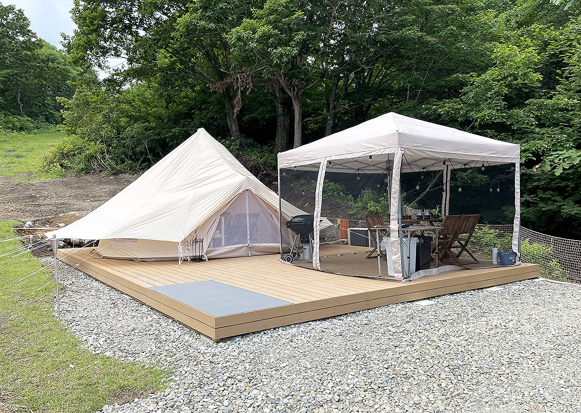 Glamping facilities open in a national park! Ikenodaira Alpine Brick ...